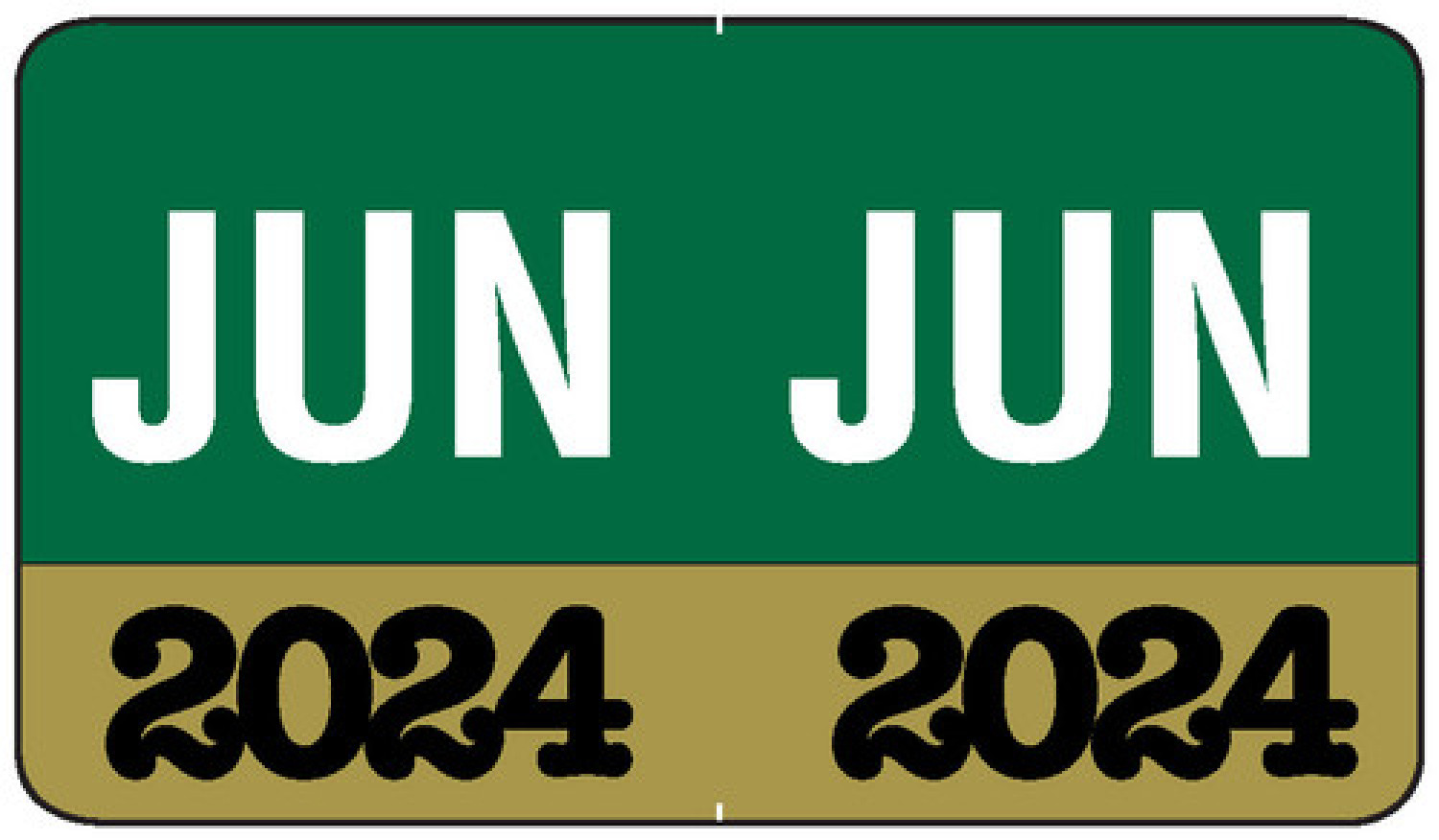 22406MY - Month/Year Labels 2024 - June - 225 Labels Per Pack - 1-1/2 ...