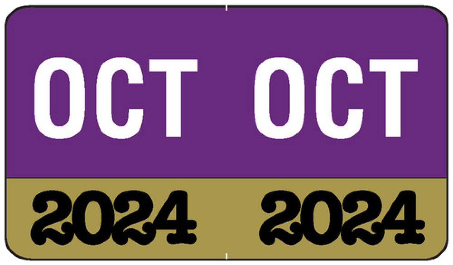 22410MY - Month/Year Labels 2024 - October - 225 Labels Per Pack - 1-1/ ...