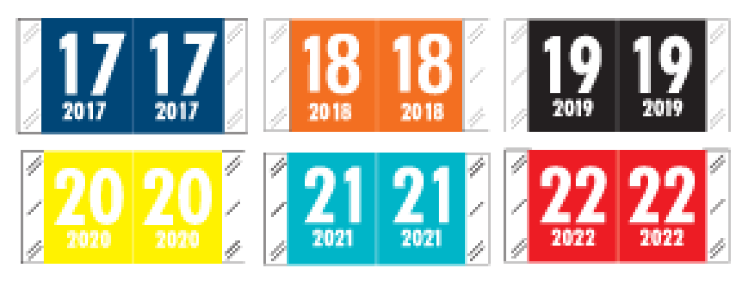 COL'R'TAB_CLYM - Year Labels - COL'R'TAB CLYM Series Laminated 1000 ...